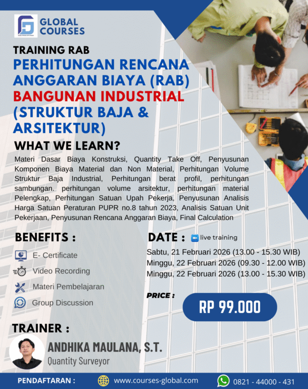TRAINING RAB – PERHITUNGAN RENCANA ANGGARAN BIAYA (RAB) KONSTRUKSI ...